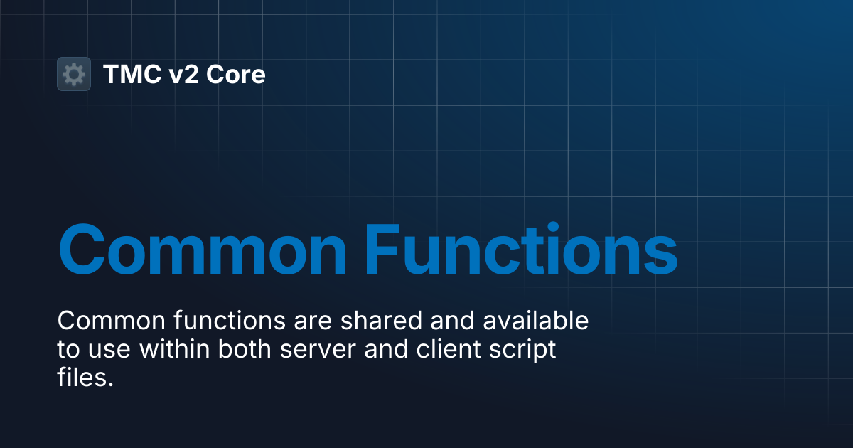 Common Functions | TMC v2 Core